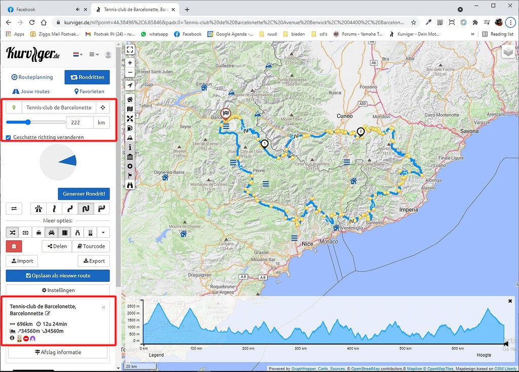 Difference in km between requested round trip and proposed round trip ...
