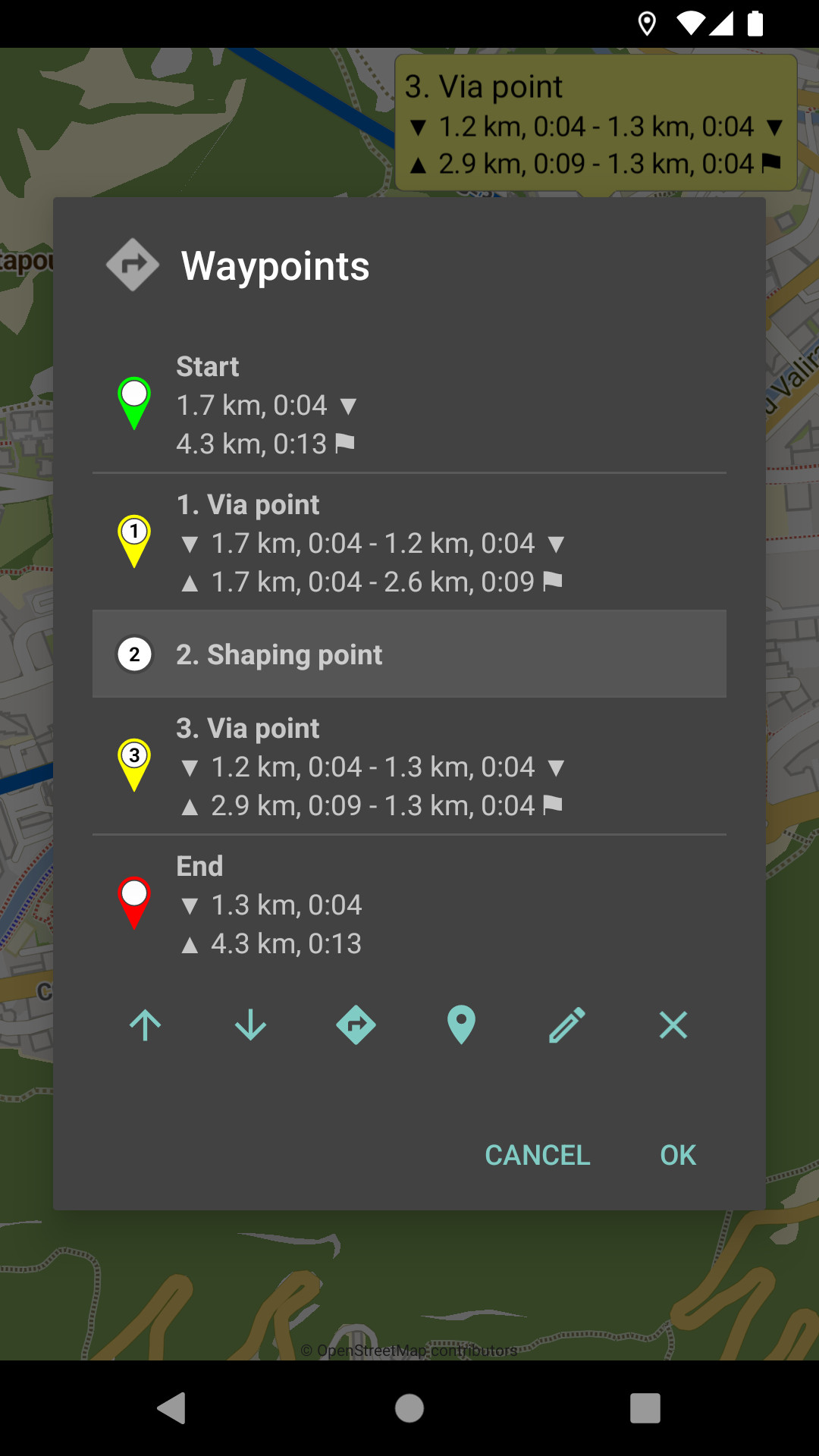 App: Distance / time icons in waypoints list / bubbles - Implemented ...