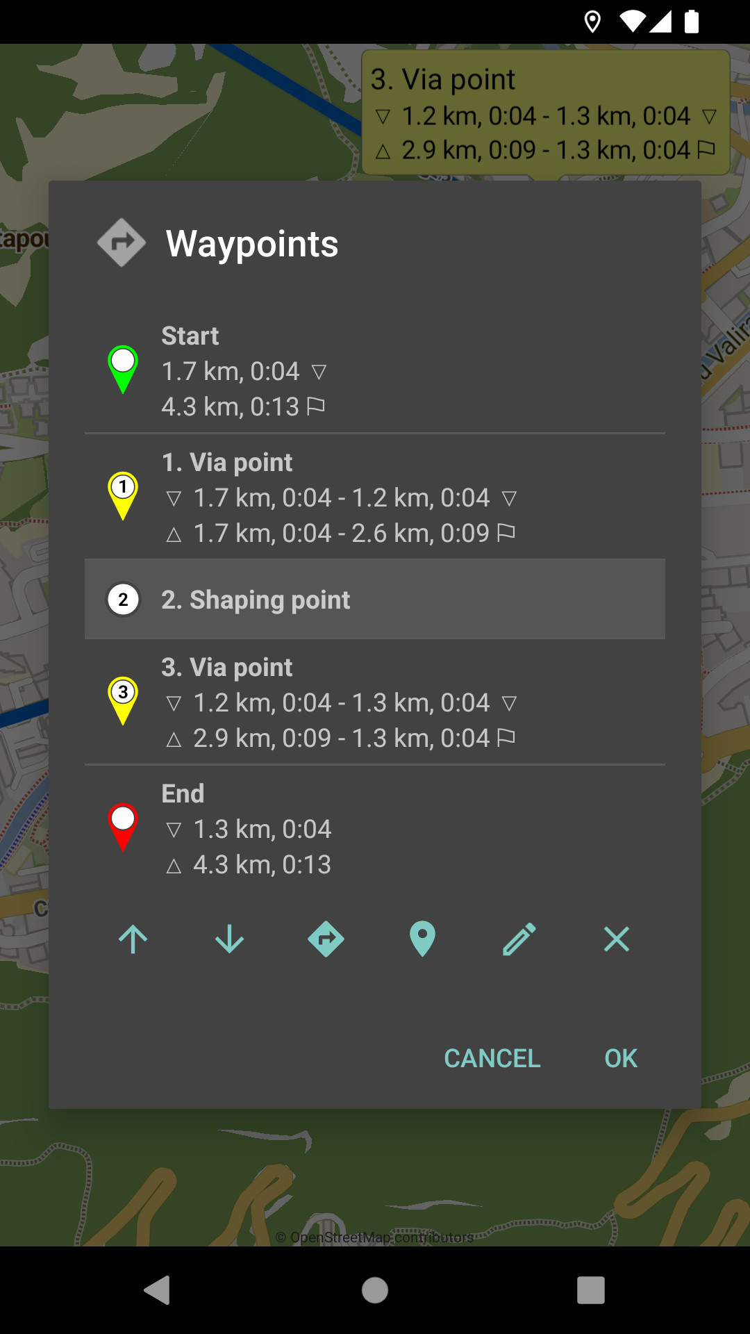 App: Distance / time icons in waypoints list / bubbles - Implemented ...